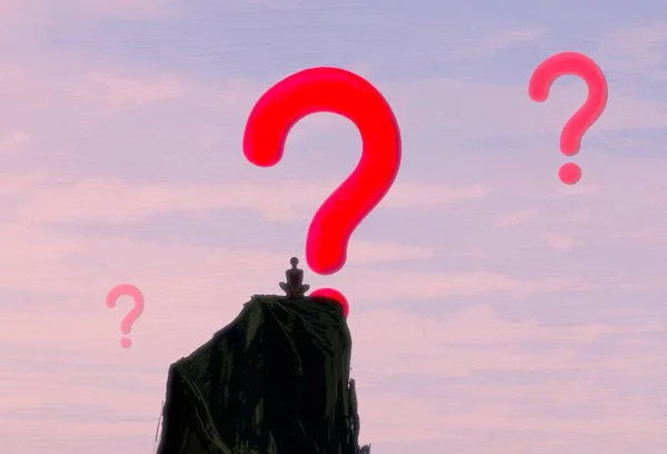 Abstract background with human silhouette and question marks - Stock ...