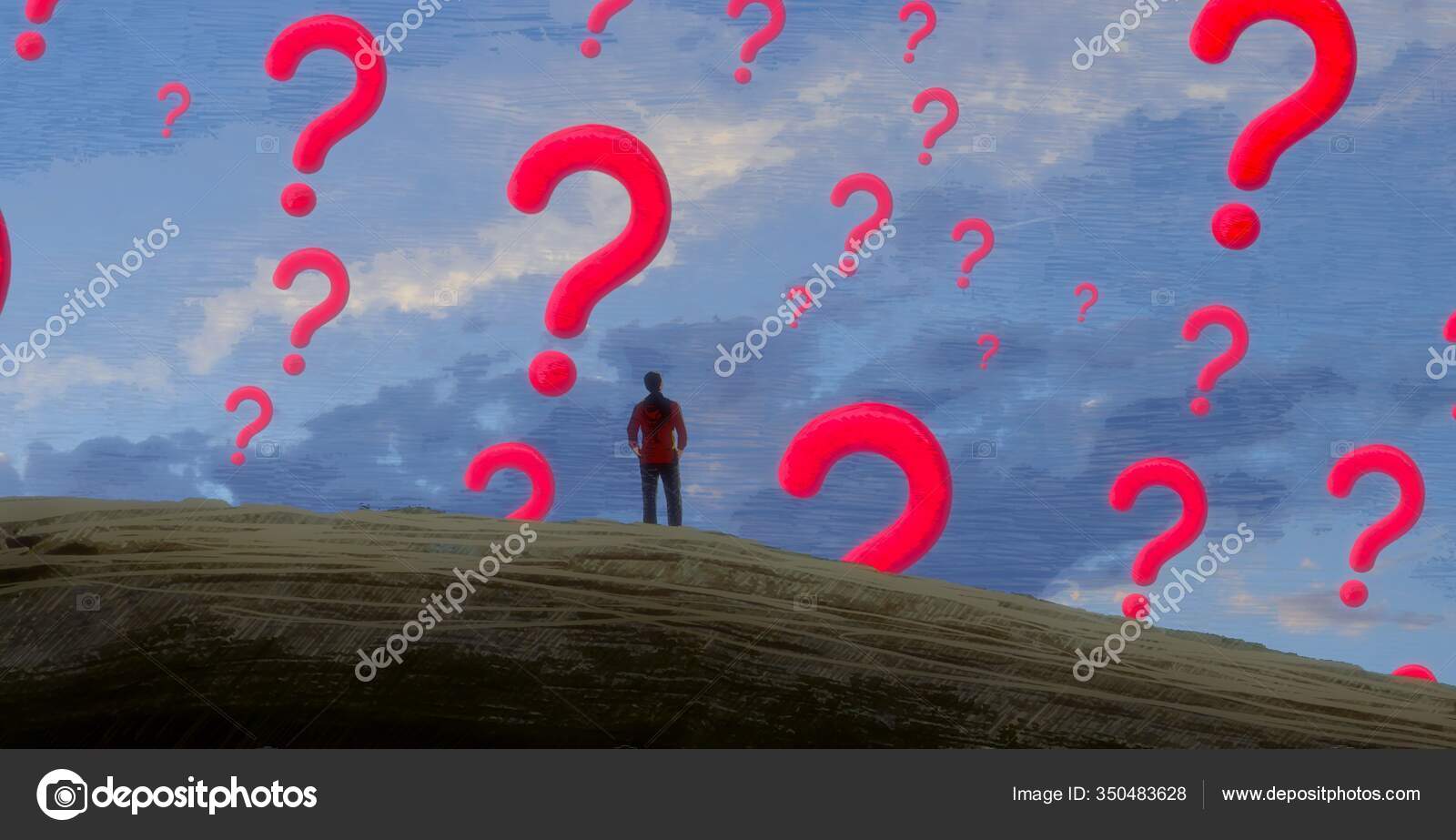 Abstract Background Human Silhouette Question Marks Stock Photo by ...