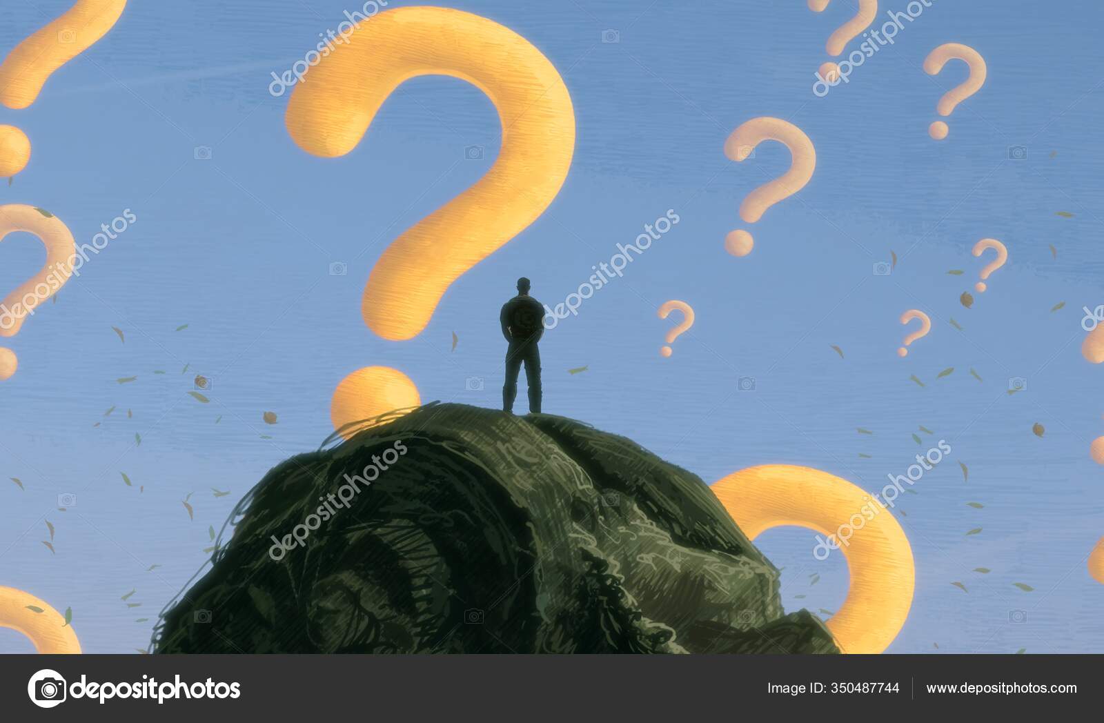 Abstract Background Human Silhouette Question Marks Stock Photo by ...