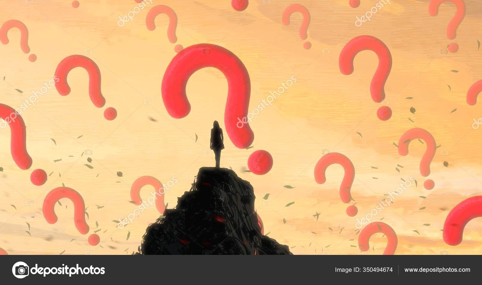 Abstract Background Human Silhouette Question Marks — Stock Photo ...