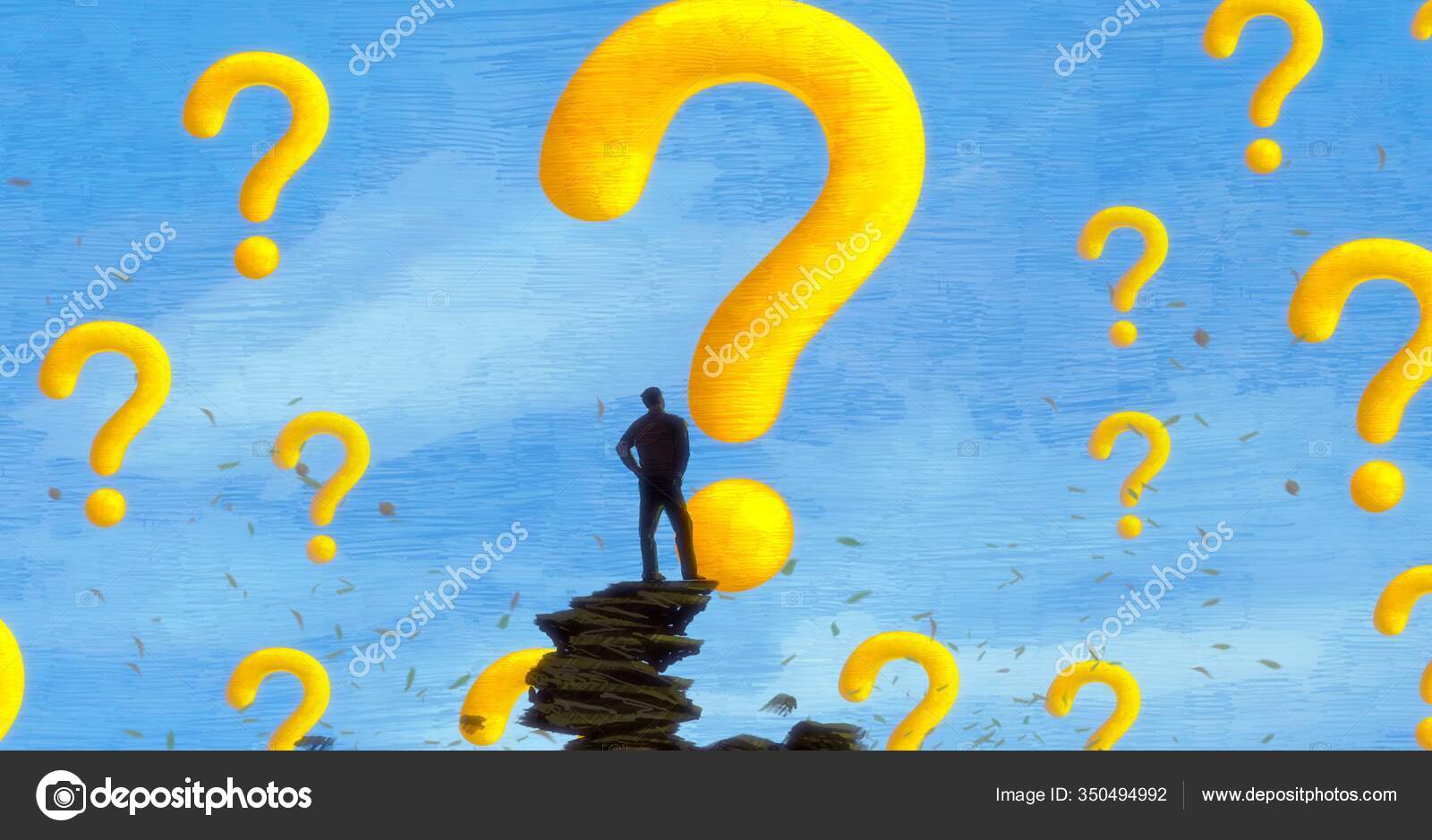 Abstract Background Human Silhouette Question Marks — Stock Photo ...