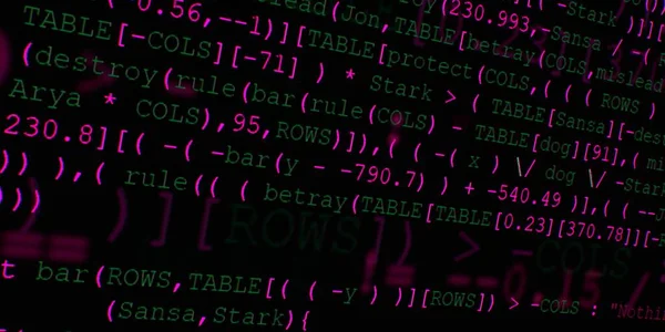 Software developer programming code. Abstract modern virtual computer script. Work of software ...