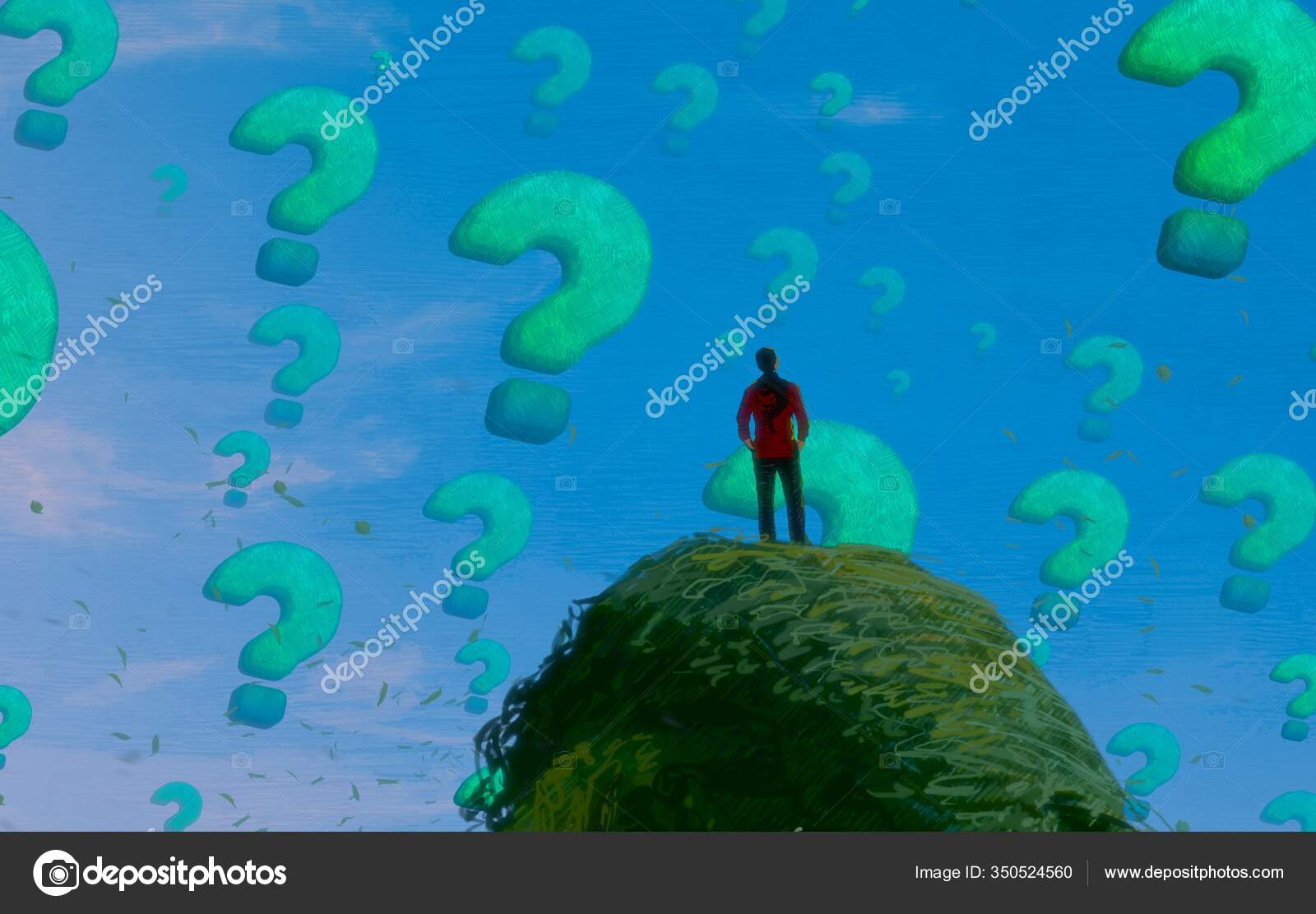Abstract Background Human Silhouette Question Marks Stock Photo by ...
