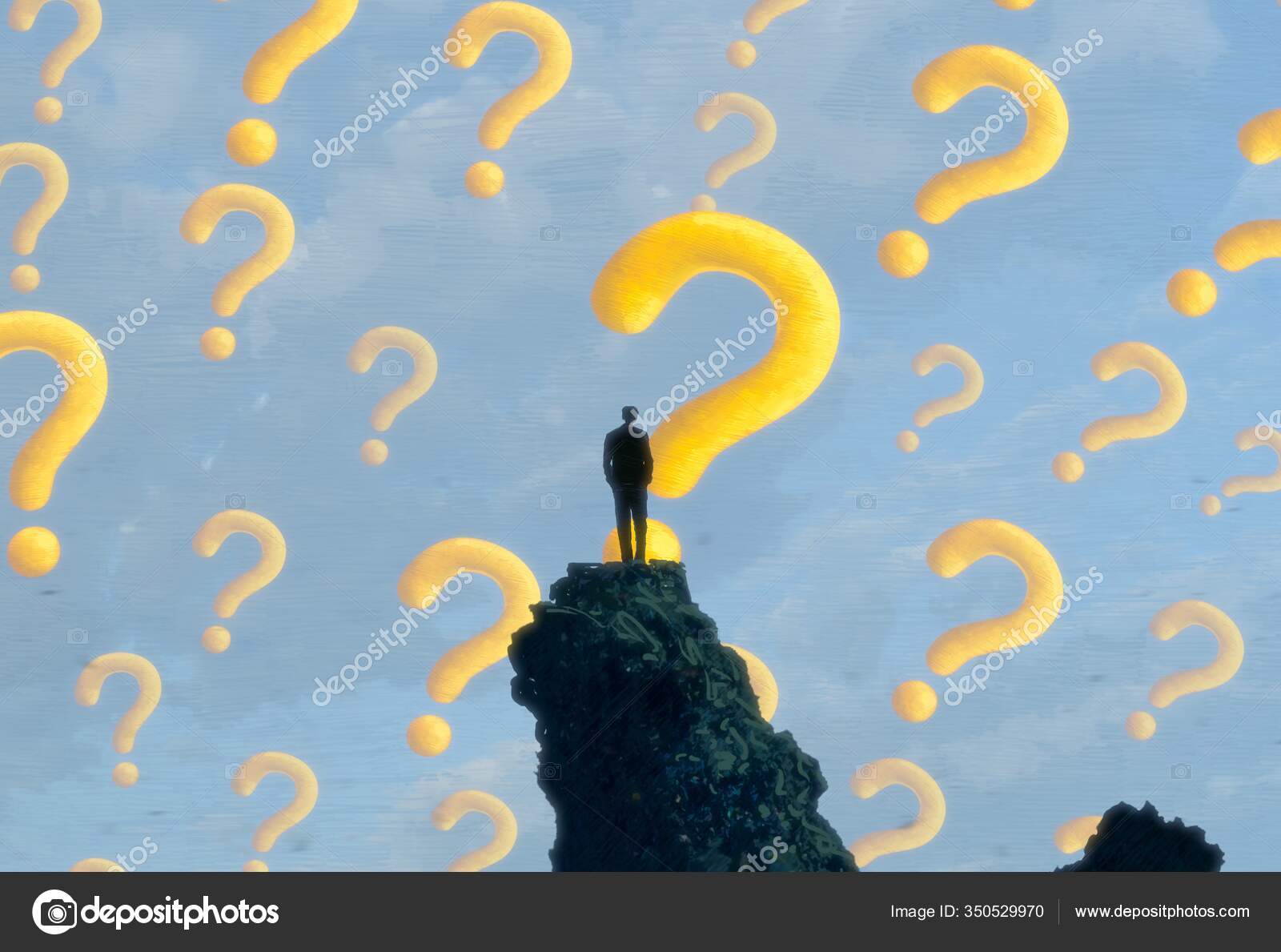 Abstract Background Human Silhouette Question Marks — Stock Photo ...