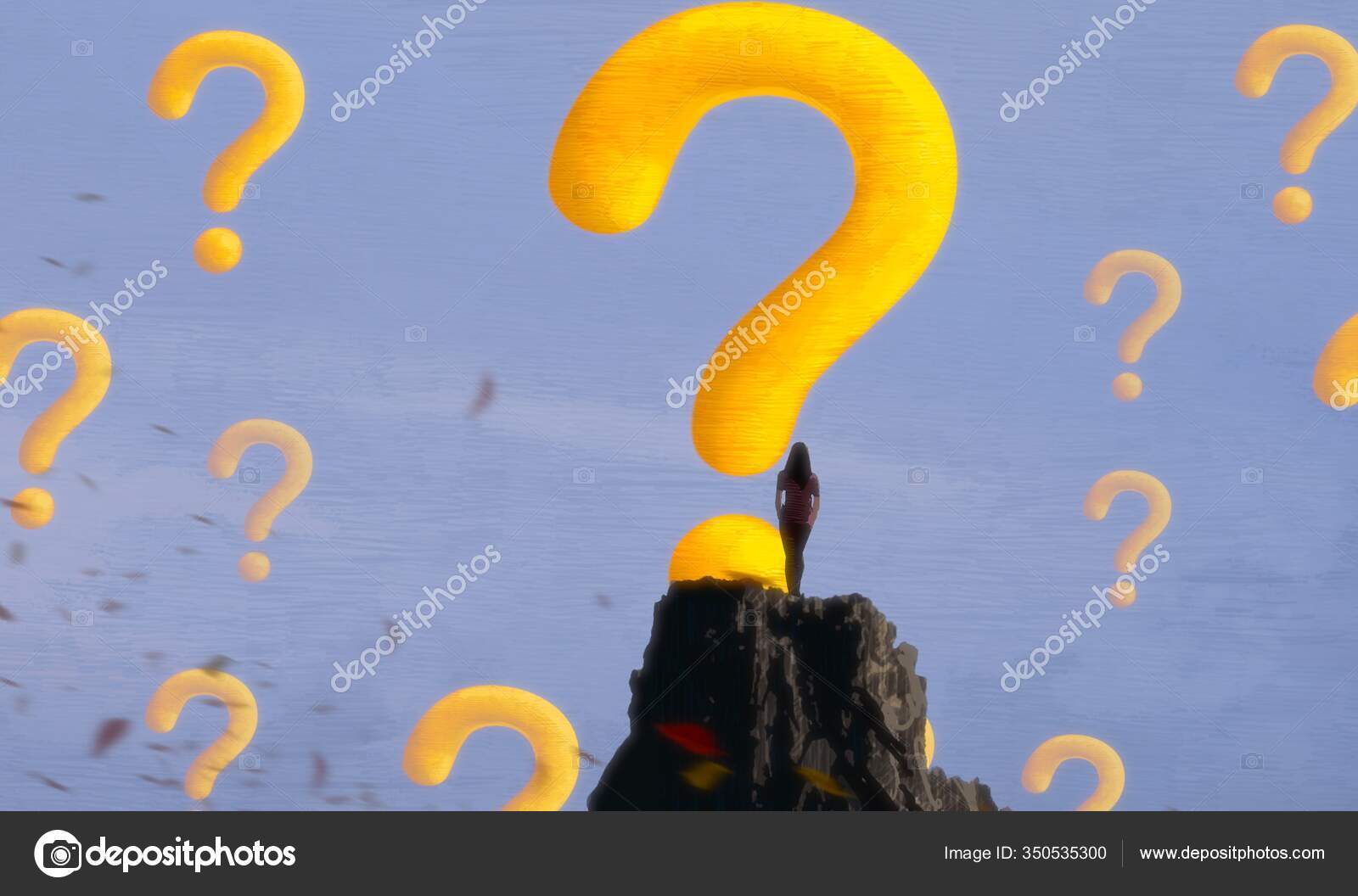 Abstract Background Human Silhouette Question Marks Stock Photo by ...