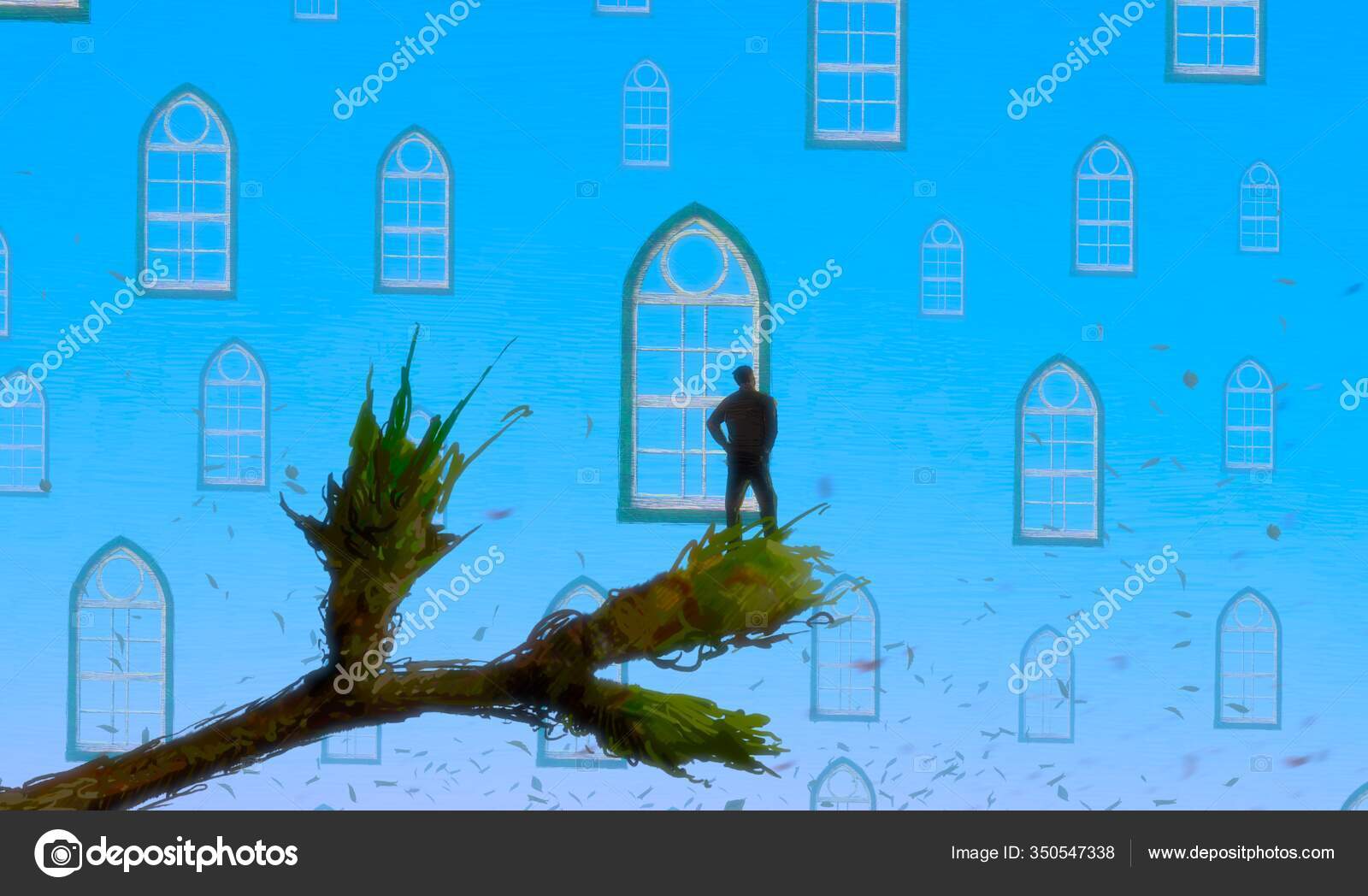 Abstract Background Human Silhouette Windows — Stock Photo ...