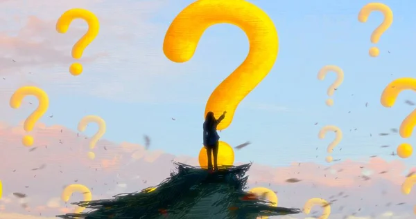 Abstract Background Human Silhouette Question Marks Stock Photo by ...