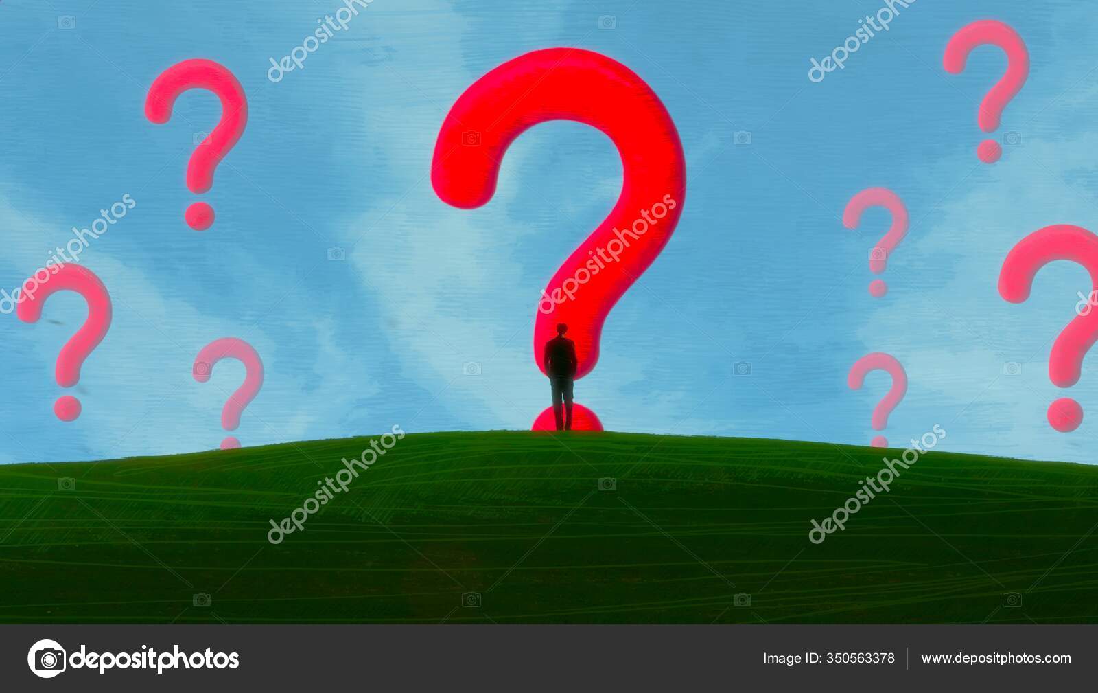 Abstract Background Human Silhouette Question Marks — Stock Photo ...