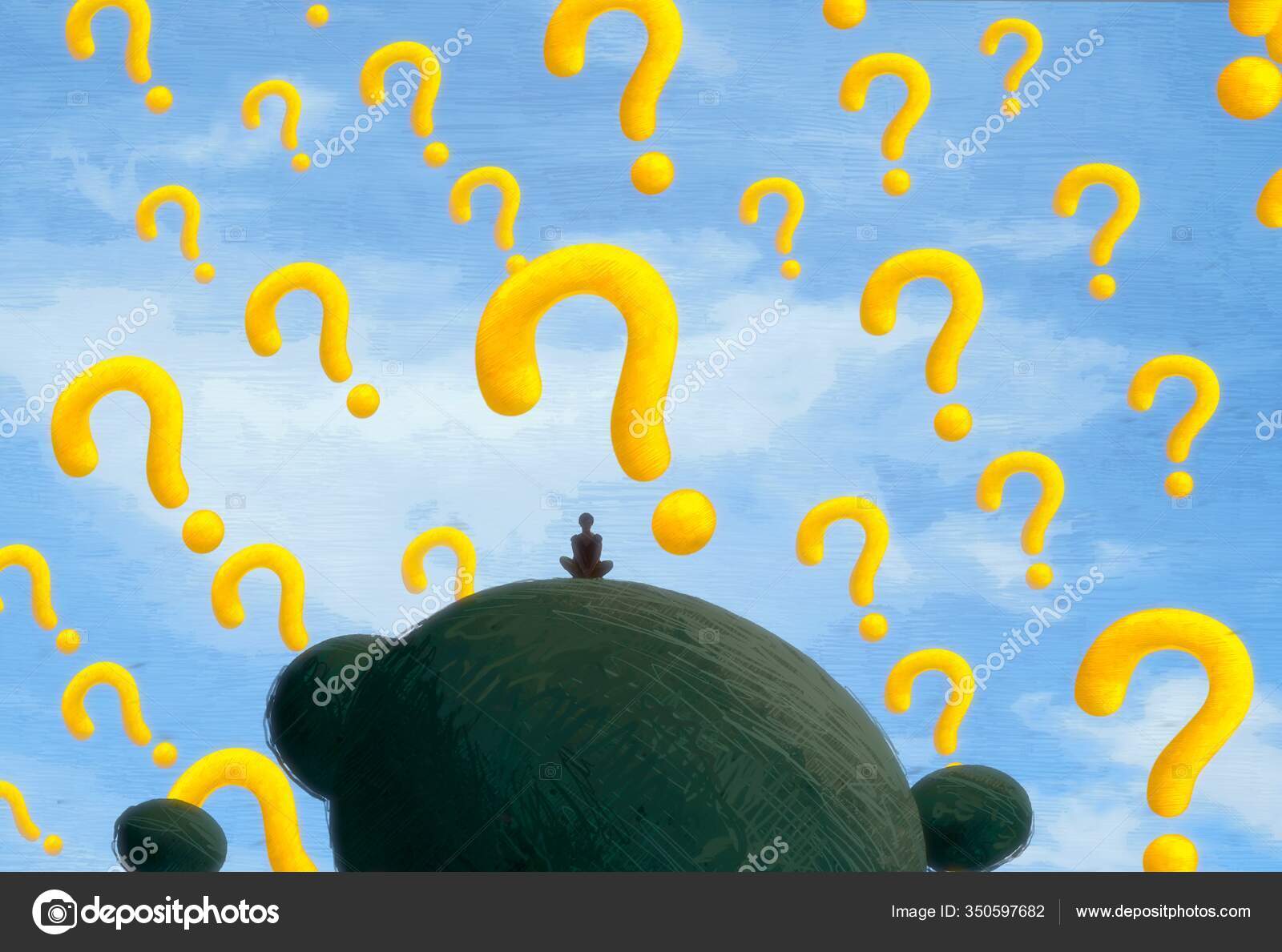Abstract Background Human Silhouette Question Marks — Stock Photo ...