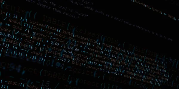 Software Developer Programming Code Abstract Modern Virtual Computer Script Work — Stock Photo ...