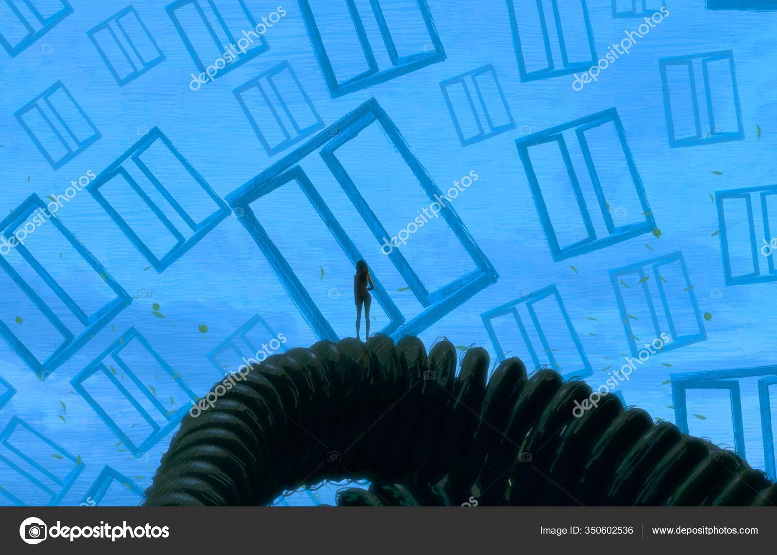 Abstract Background Human Silhouette Windows — Stock Photo ...