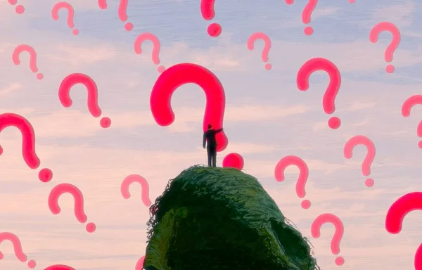 Abstract Background Human Silhouette Question Marks Stock Photo by ...