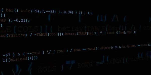 Software developer programming code. Abstract modern virtual computer script. Work of software ...