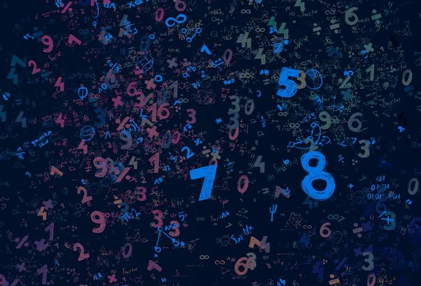 Math. 2d illustration. Abstract background with numbers, copy space ...
