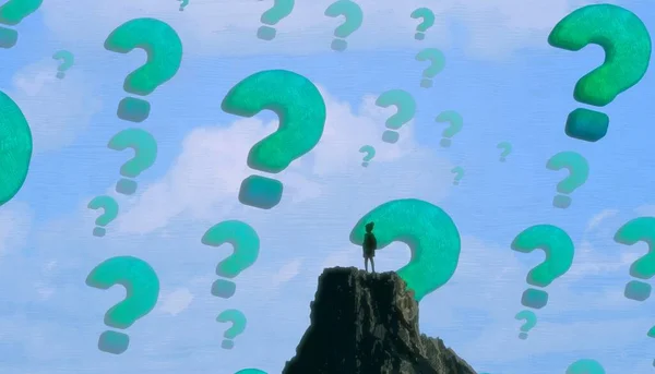 Abstract Background Human Silhouette Question Marks — Stock Photo ...