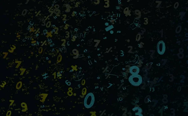 Math. 2d illustration. Abstract background with numbers, copy space ...