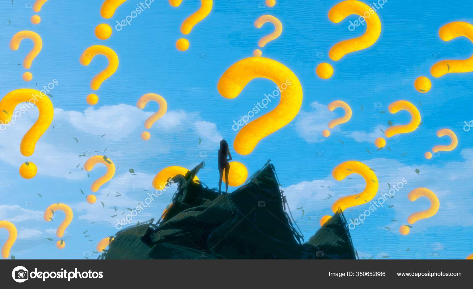 Abstract Background Human Silhouette Question Marks Stock Illustration ...