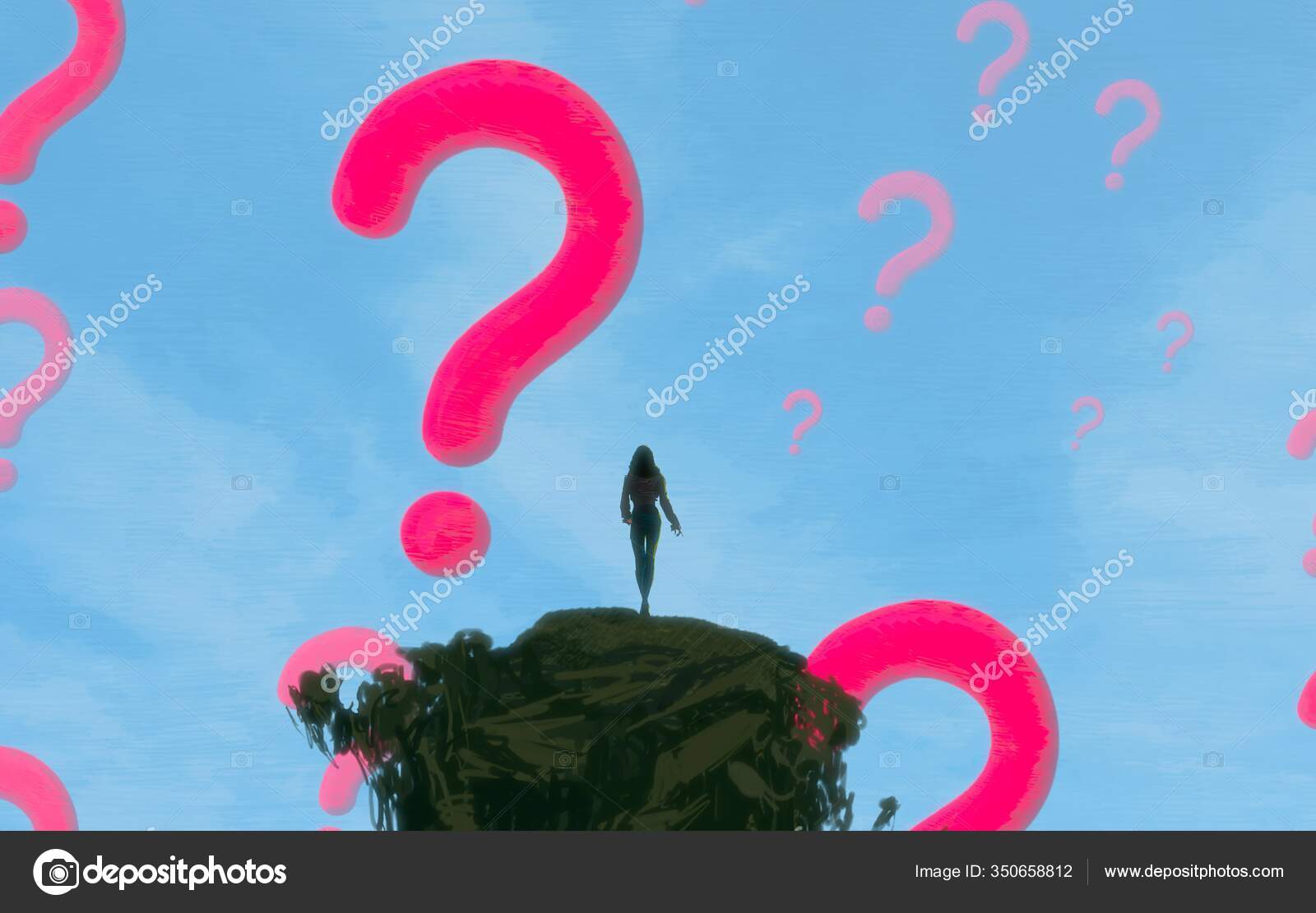 Abstract Background Human Silhouette Question Marks — Stock Photo ...