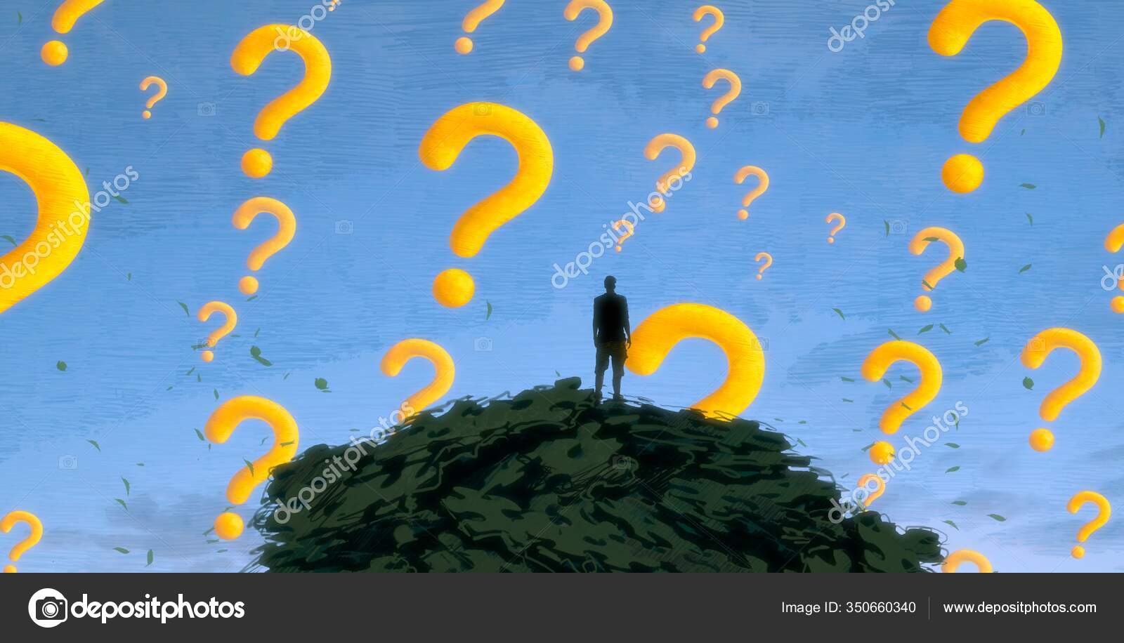Abstract Background Human Silhouette Question Marks — Stock Photo ...