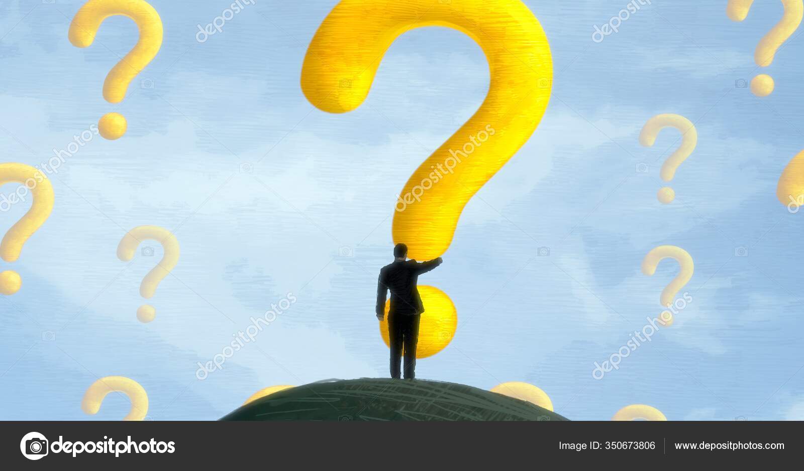 Abstract Background Human Silhouette Question Marks Stock Photo by ...