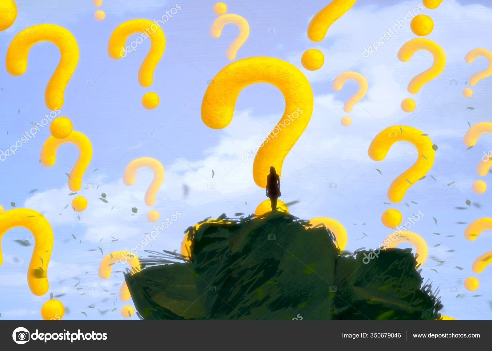 Abstract Background Human Silhouette Question Marks — Stock Photo ...