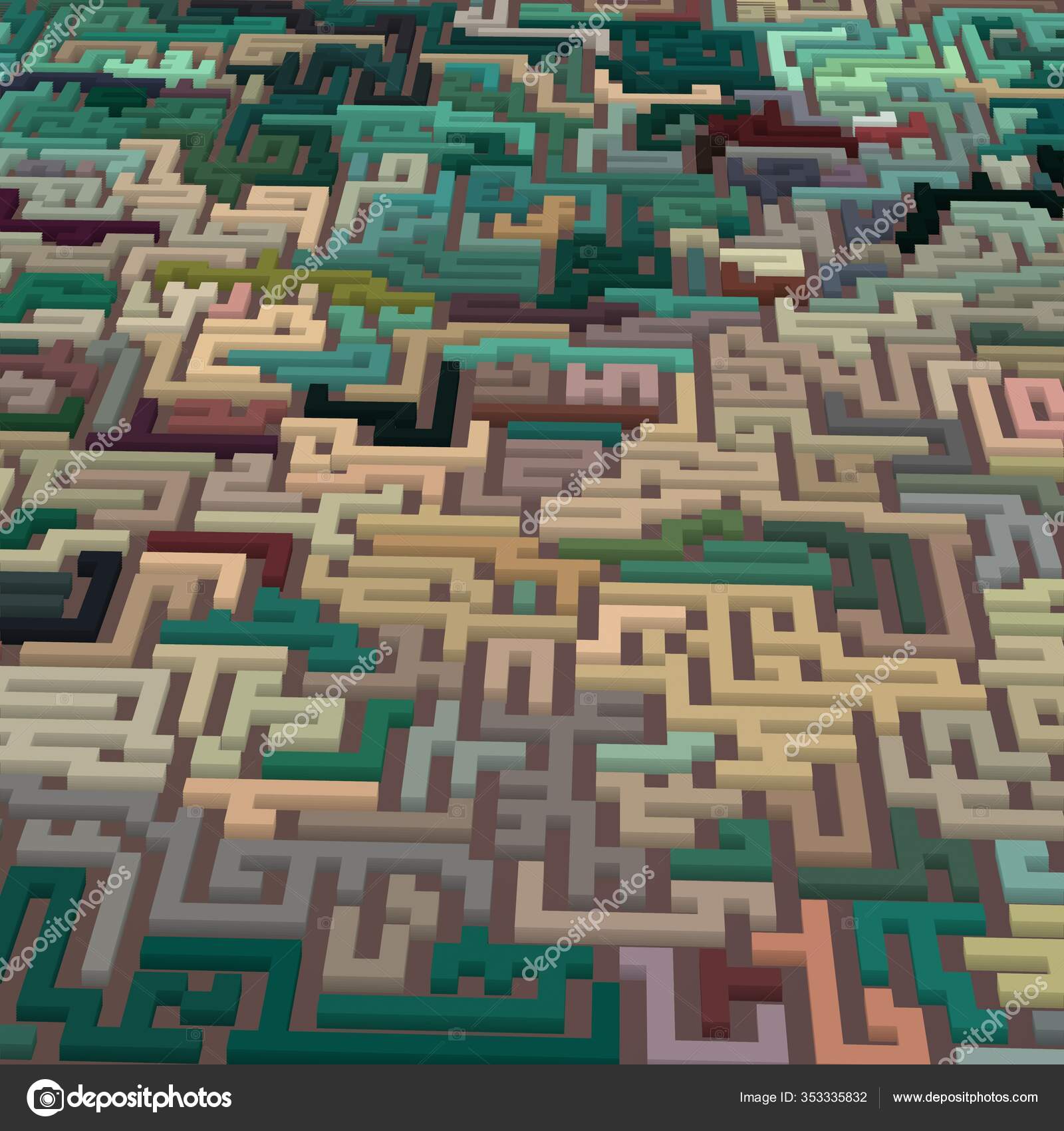 Colorful Labyrinth Background Illustration Copy Space Stock Photo by ...