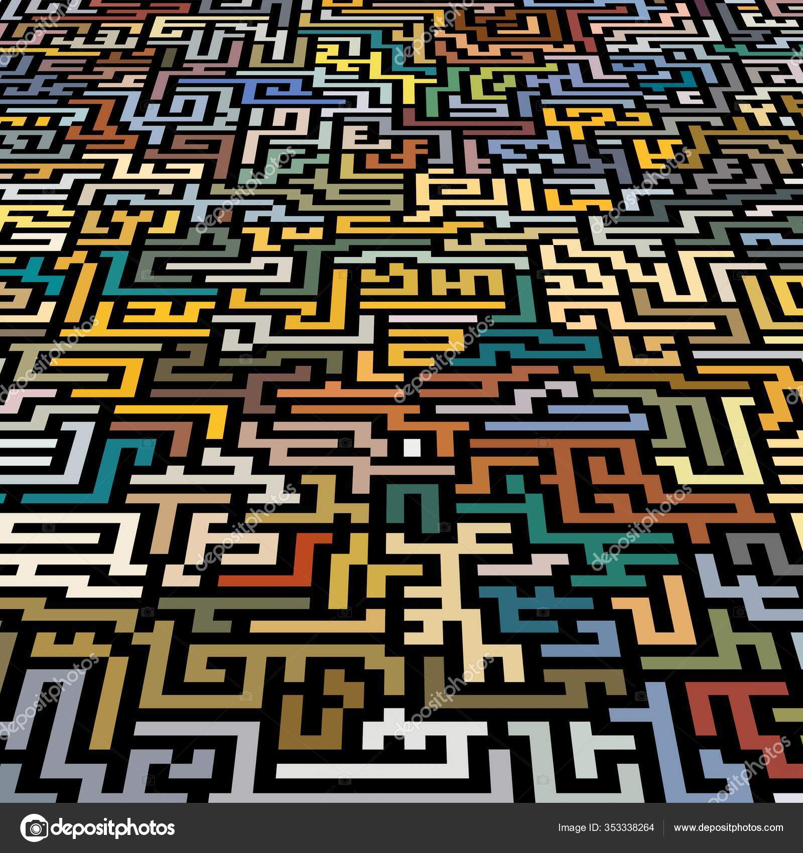 Colorful Labyrinth Background Illustration Copy Space — Stock Photo ...