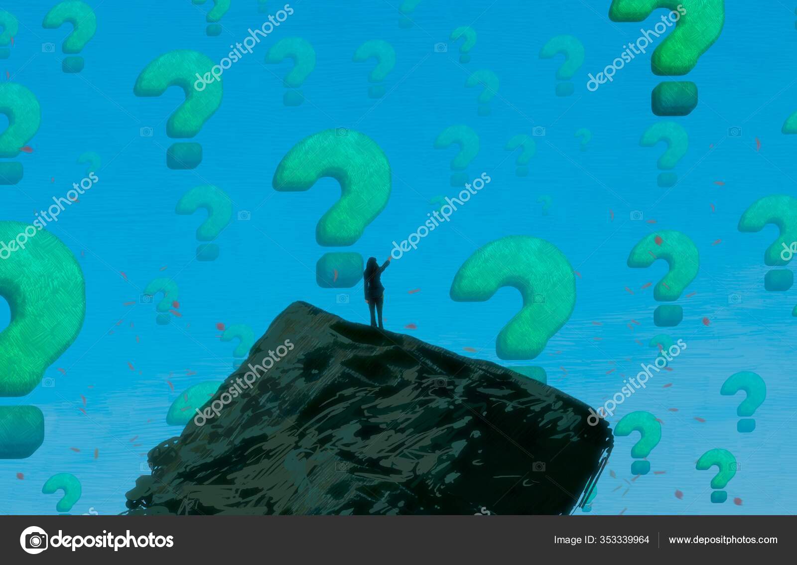 Abstract Background Human Silhouette Question Marks — Stock Photo ...