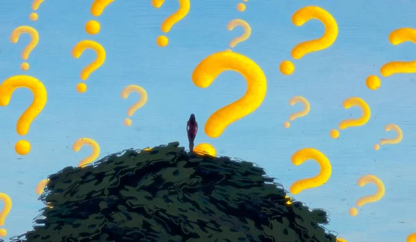 Abstract Background Human Silhouette Question Marks — Stock Photo ...