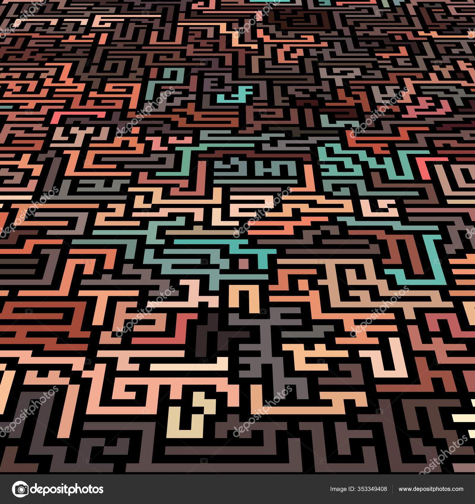 Colorful Labyrinth Background Illustration Copy Space — Stock Photo ...