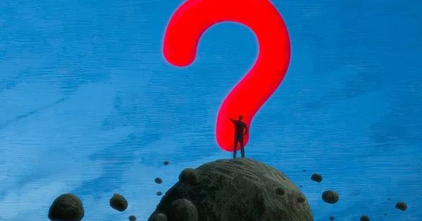 Abstract Background Human Silhouette Question Marks — Stock Photo ...