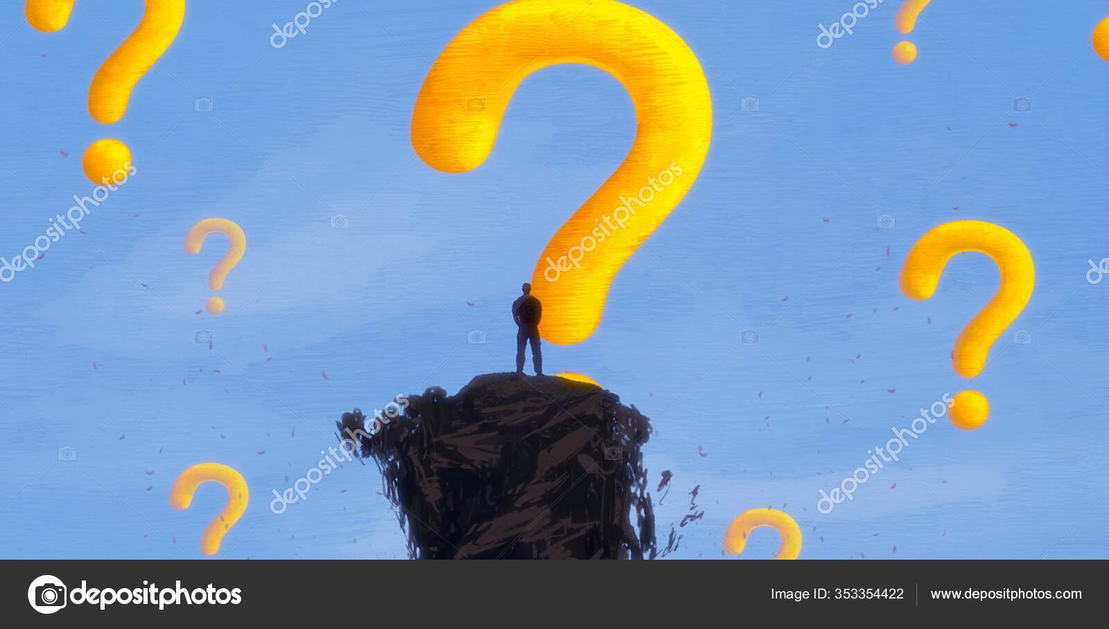 Abstract Background Human Silhouette Question Marks — Stock Photo ...