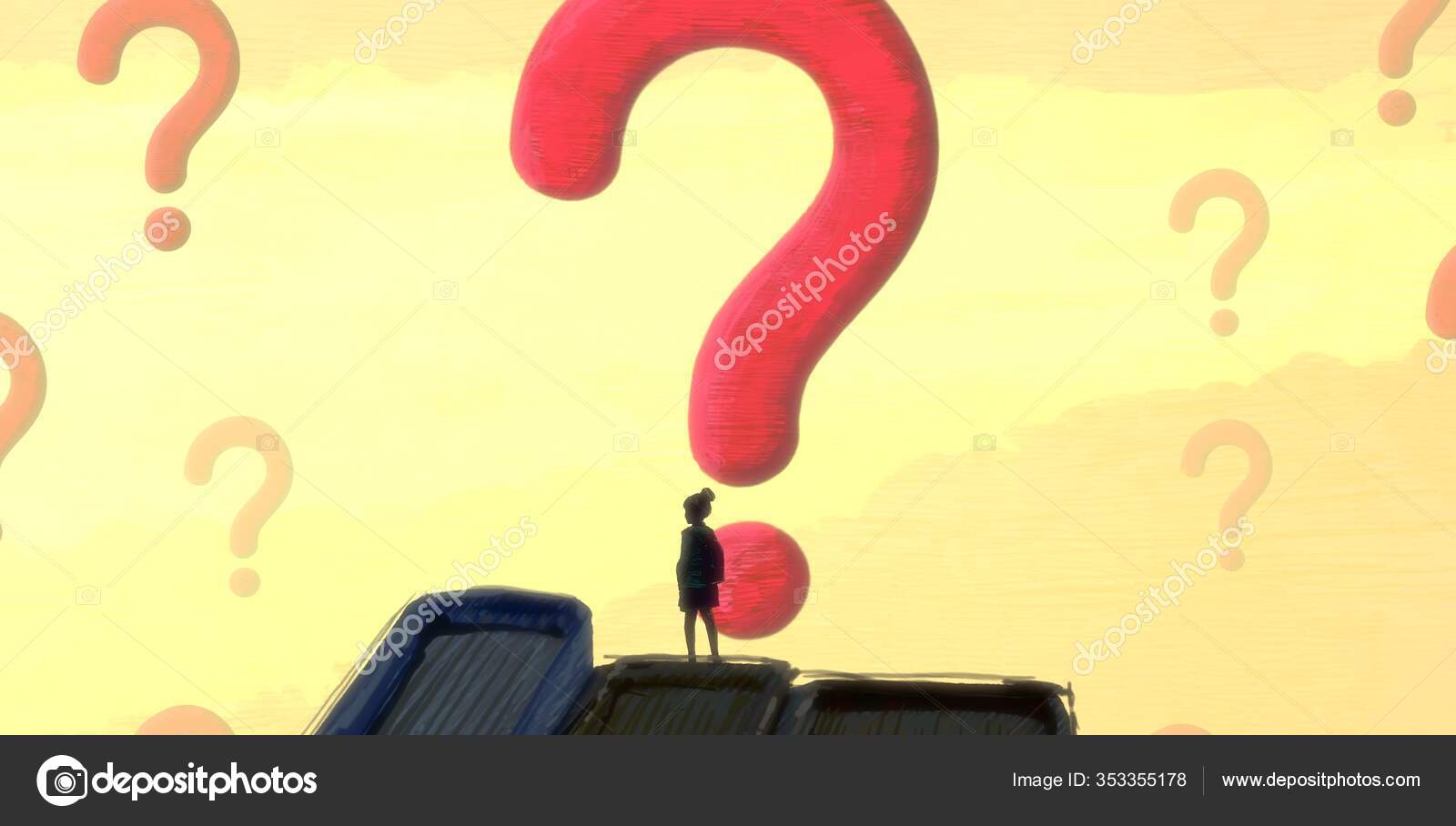 Abstract Background Human Silhouette Question Marks Stock Photo by ...