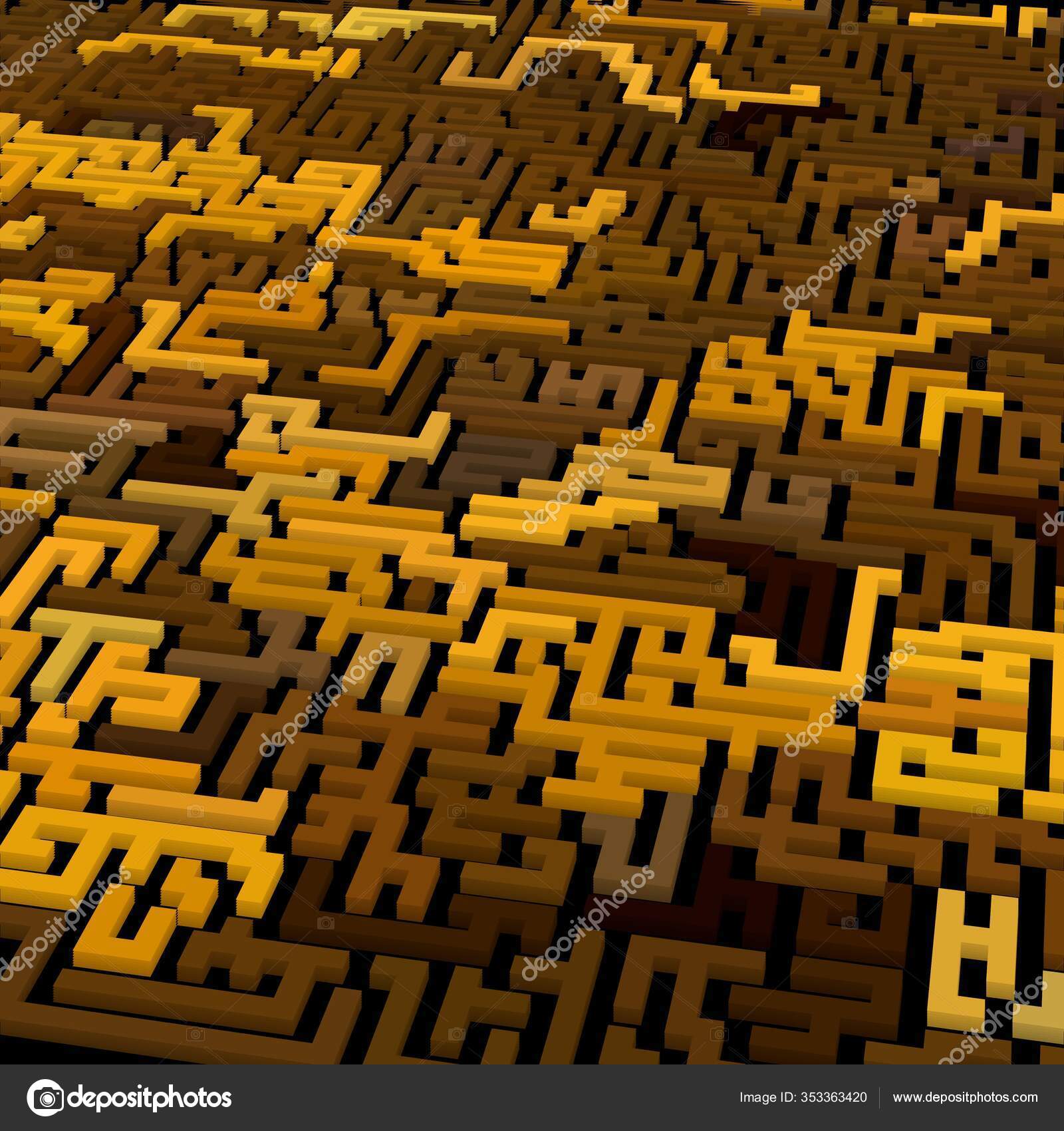 Colorful Labyrinth Background Illustration Copy Space Stock Photo by ...