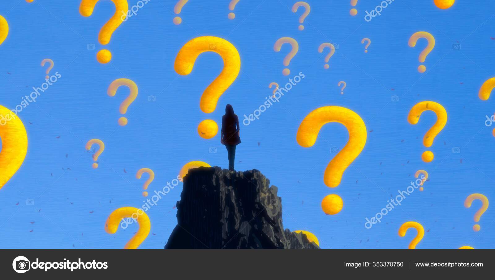 Abstract Background Human Silhouette Question Marks — Stock Photo ...