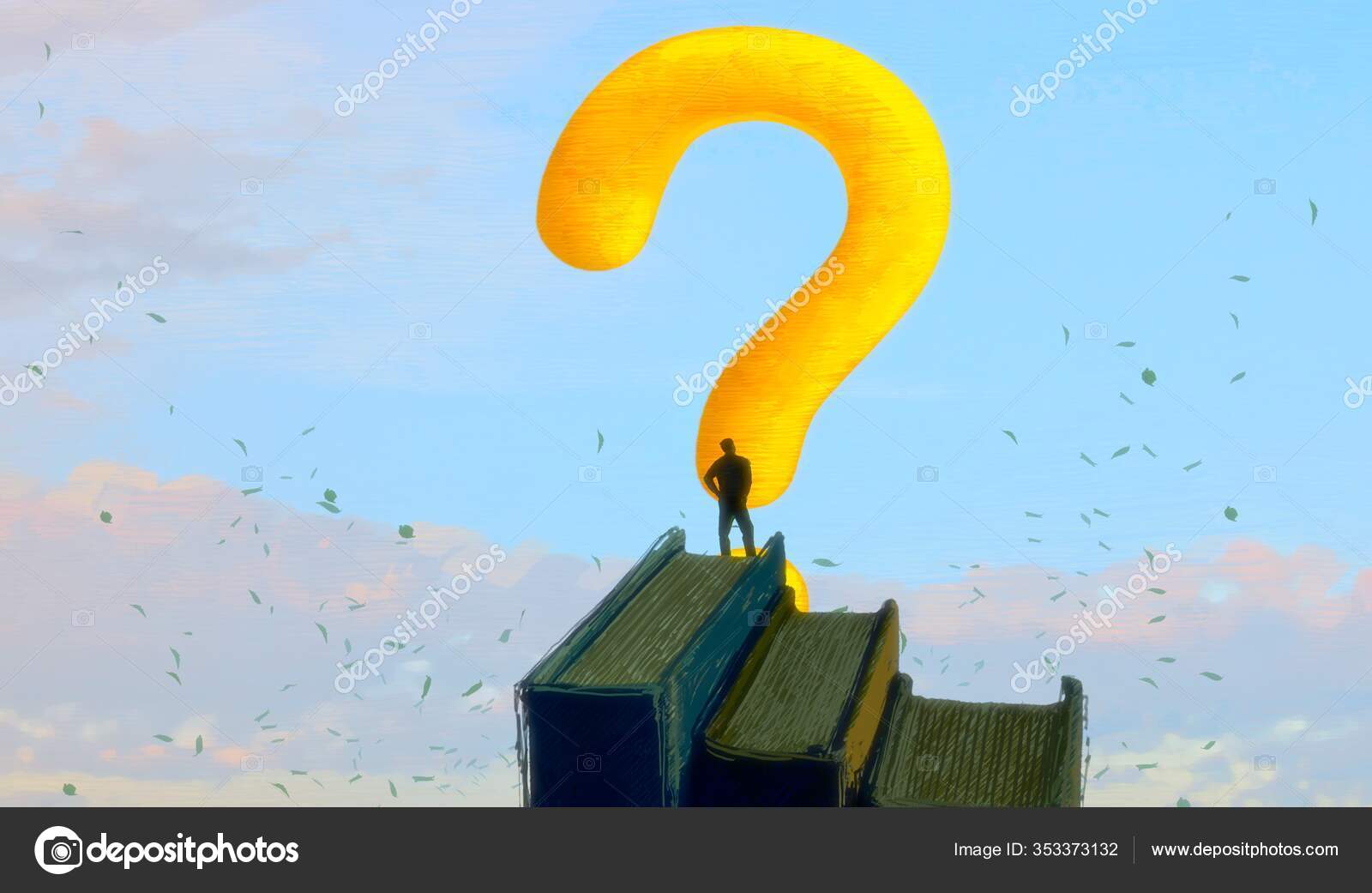 Abstract Background Human Silhouette Question Marks Stock Photo by ...