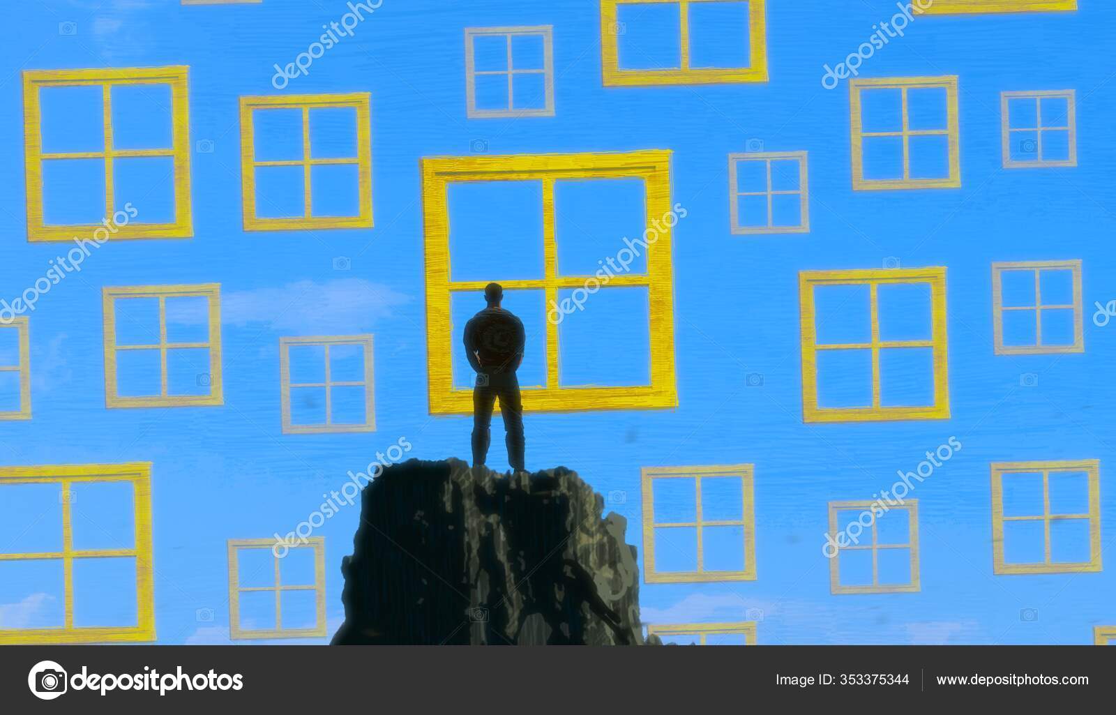 Abstract Background Human Silhouette Windows — Stock Photo ...