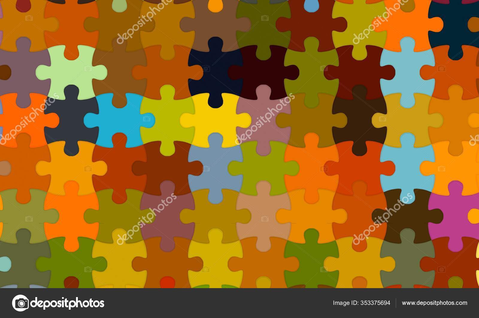 Modern Digital Abstract Jigsaw Puzzle Background — Stock Photo ...