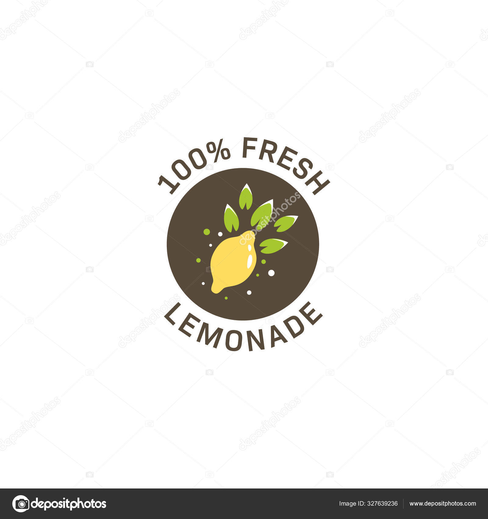 Nature fresh lemonade logo icon simple round Stock Vector Image by ...