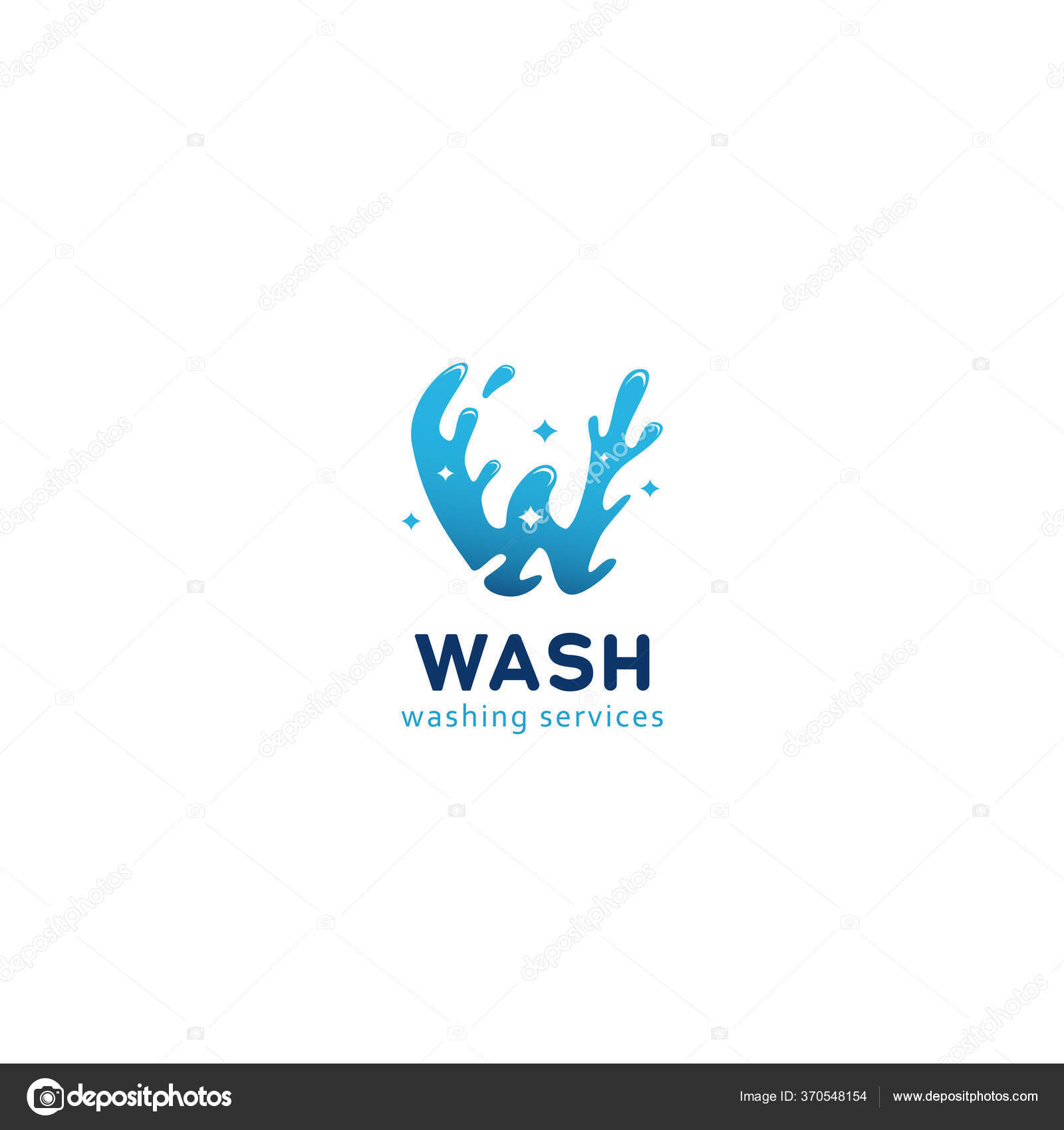Letter Wash Splash Washing Cleaning Service Logo Icon Symbol Stock ...