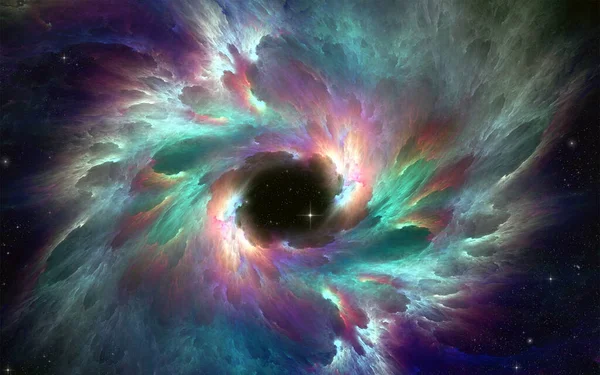 3d illustration of a colorful warp in space time continuum creating a ...