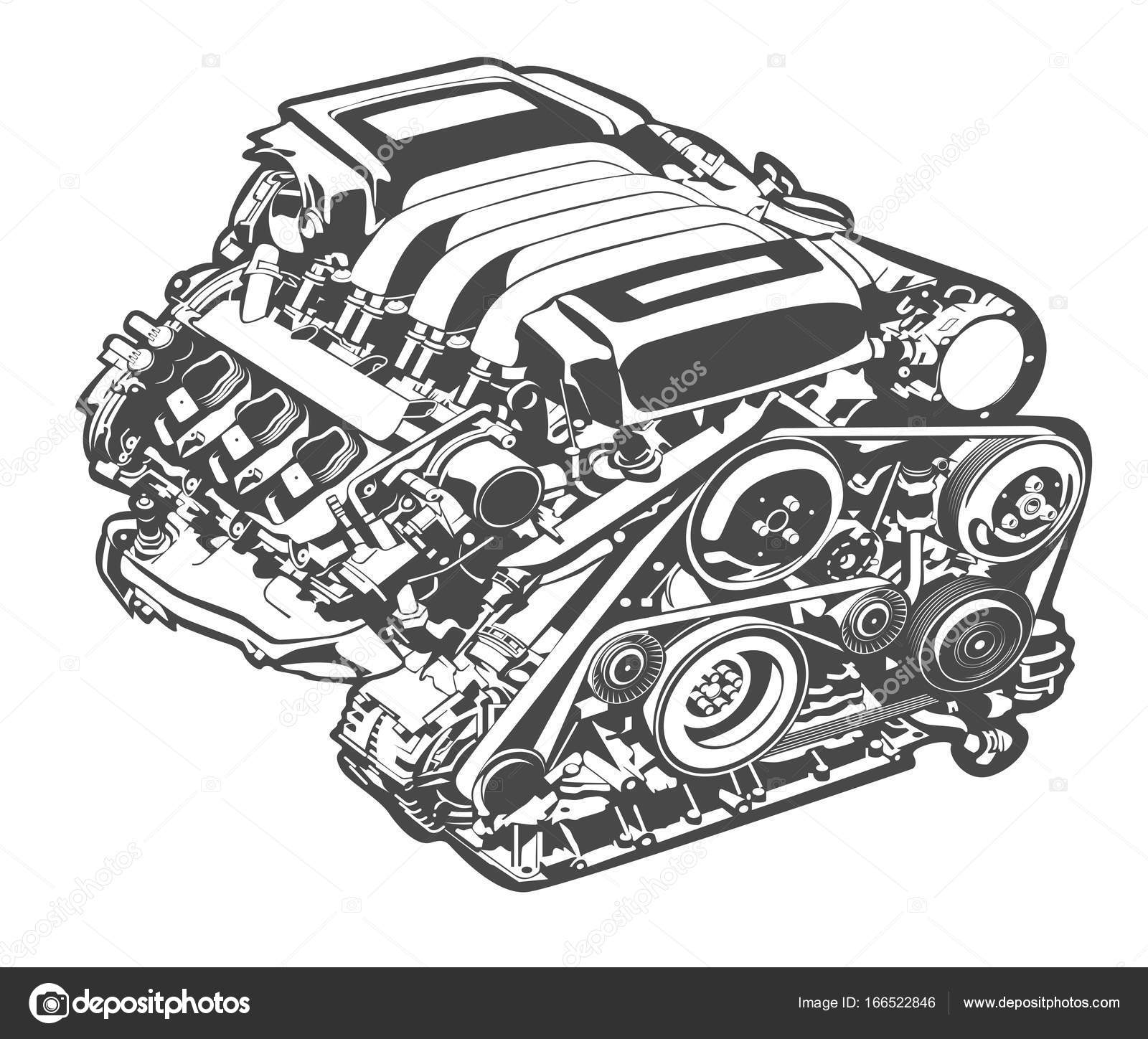Vector high detailed illustration of abstract engine Stock Vector Image ...