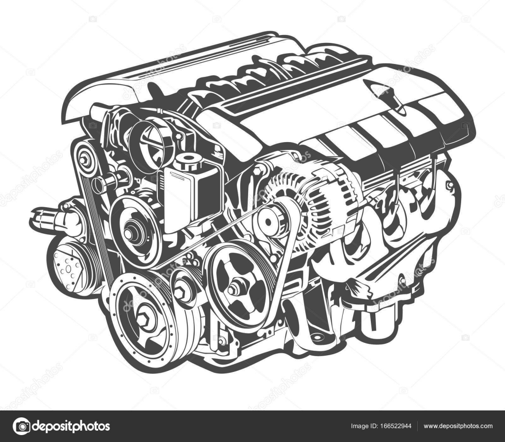 Vector high detailed illustration of abstract engine Stock Vector by ...