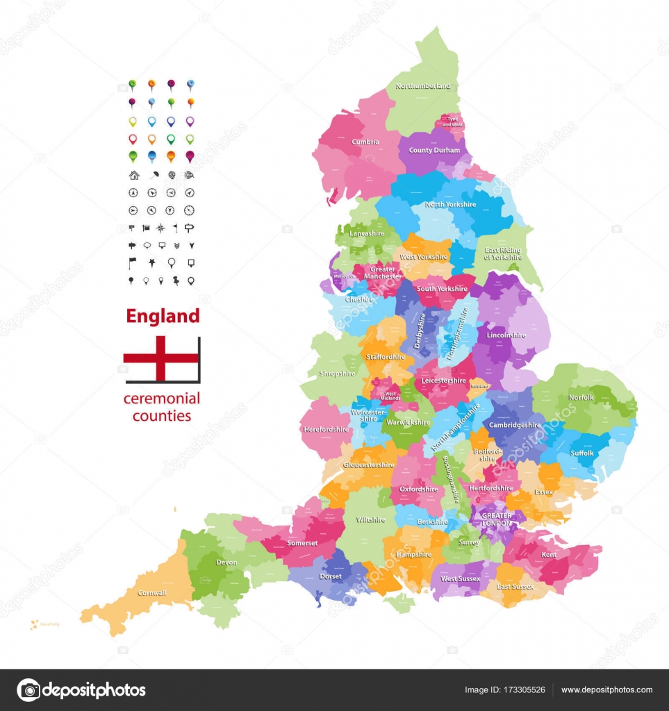 Mappa Delle Contee Dell'inghilterra Contee Dell'Inghilterra