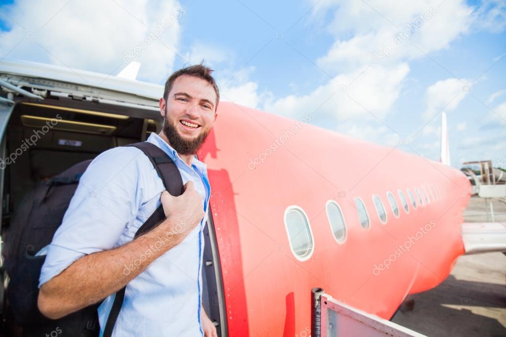 Man Boarding Plane
