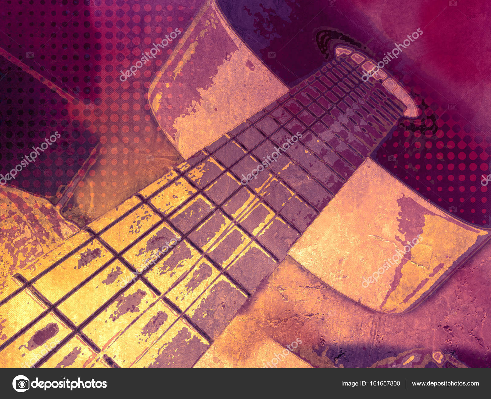 Guitar music background - abstract rock band poster — Stock Photo ...