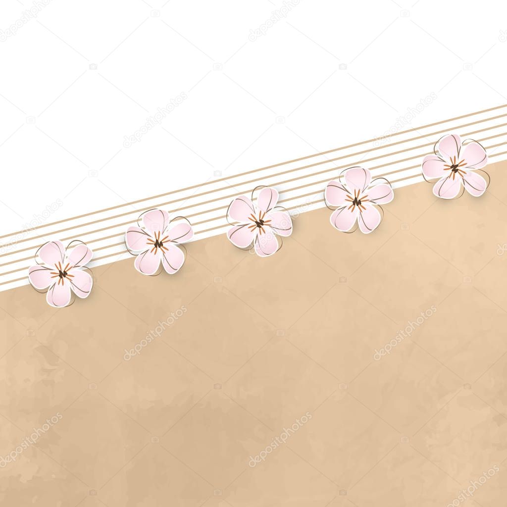 Flower border background in soft vintage style - floral invitation and ...
