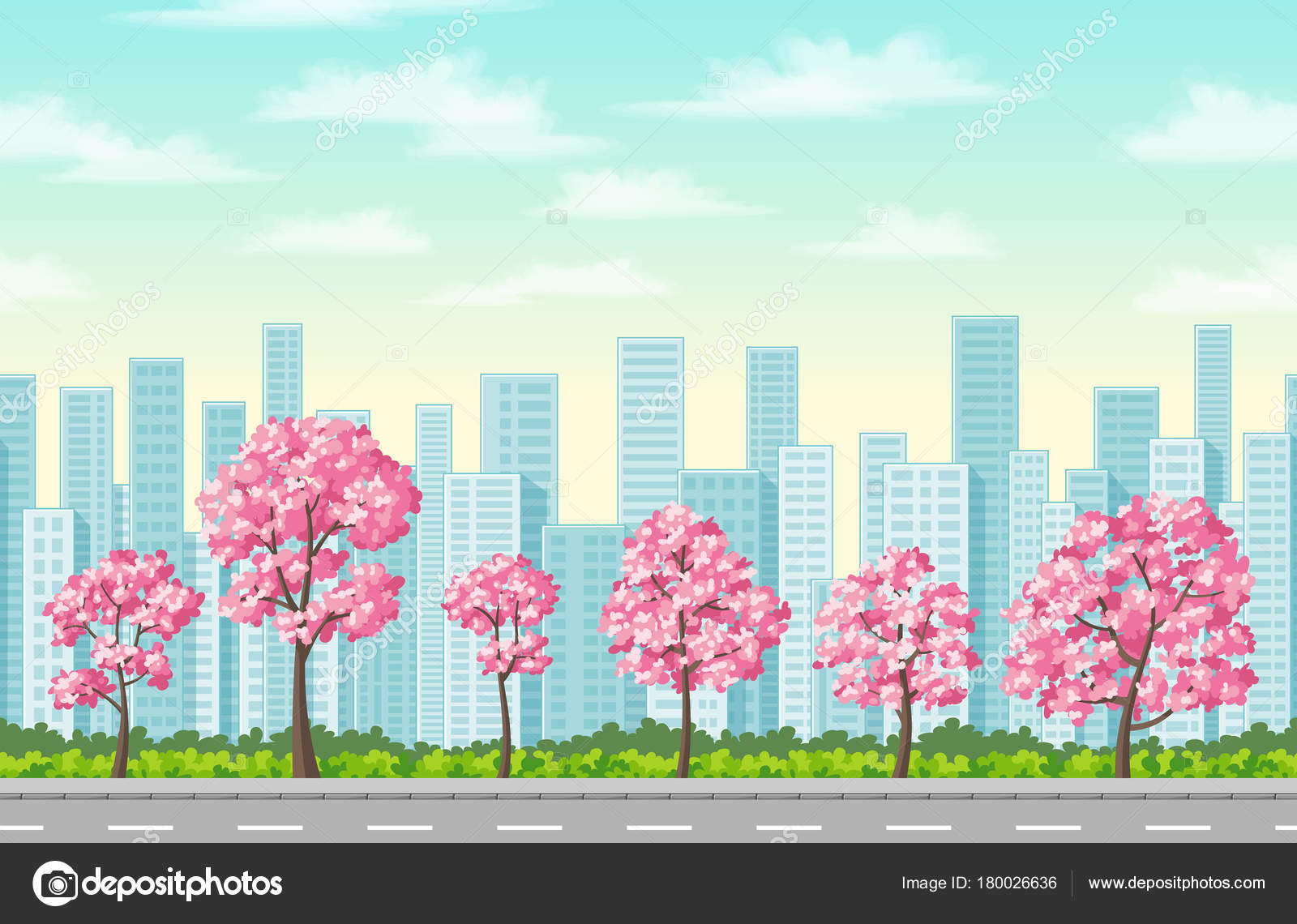 Spring in the city Stock Vector Image by ©G.Wolf #180026636