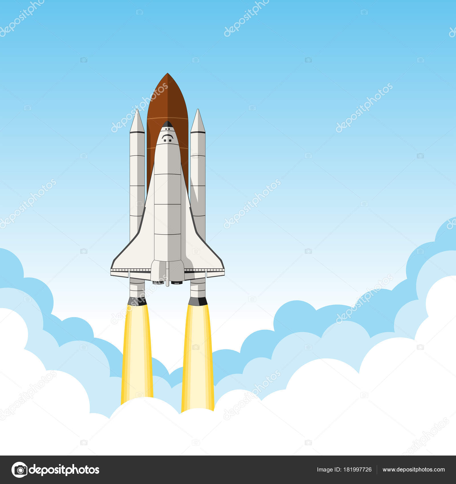 Cartoon Space Shuttle Launch