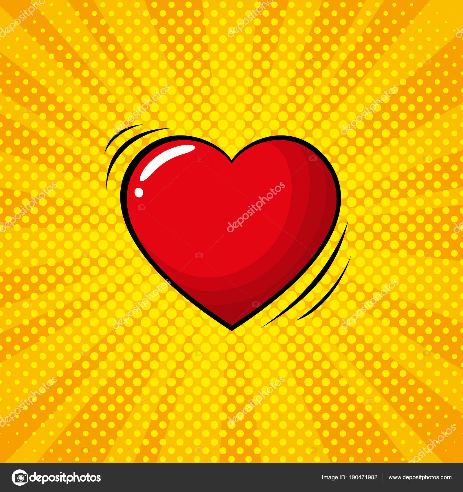 Colorful pop art retro heart, comic style. Stock Vector by ©G.Wolf ...